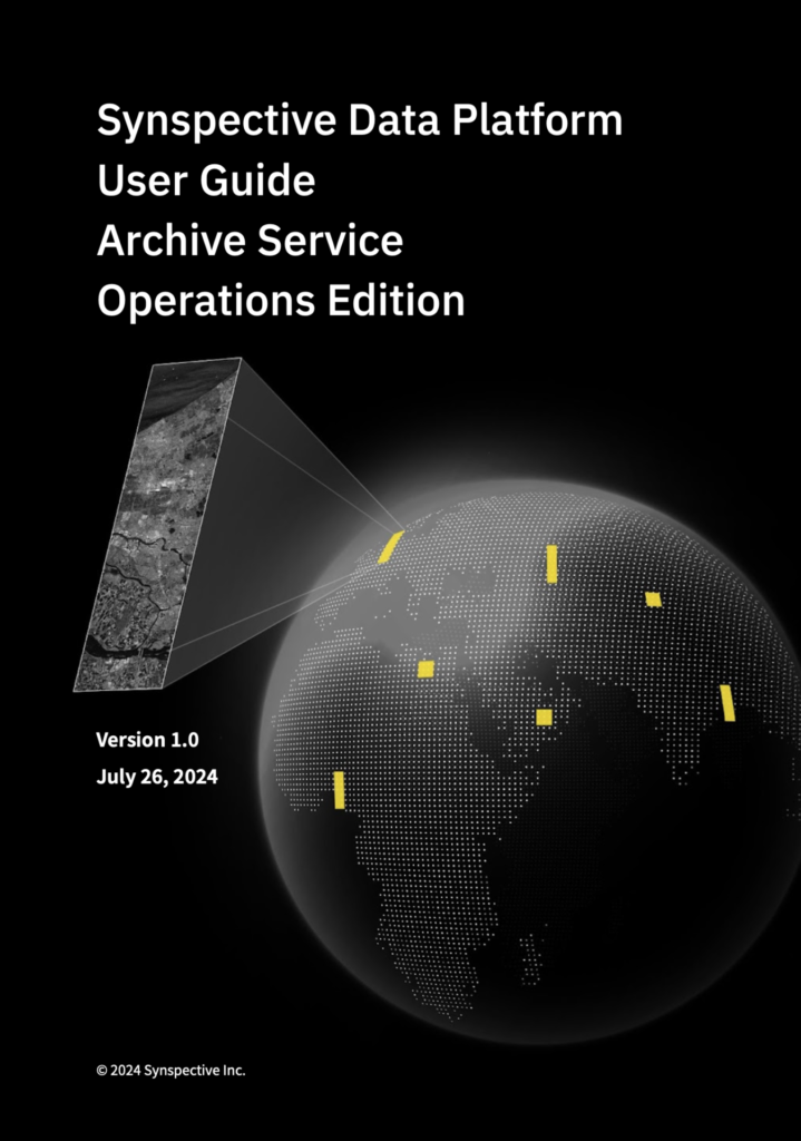 Synspective Data Platform User Guide - Synspective